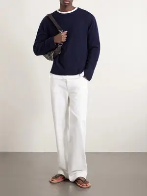 Auralee Brushed Cashmere And Cotton-blend Sweater