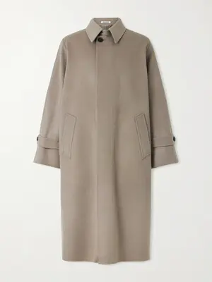 Auralee Melton Wool Coat - Gray