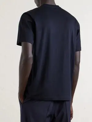 SLOWEAR Cotton And Silk-blend Jersey T-shirt - Blue