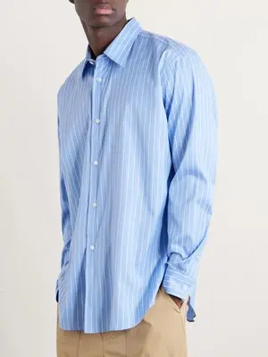 Auralee Striped Cotton And Silk-blend Shirt