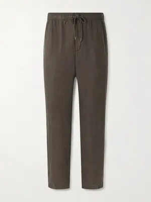 JAMES PERSE Straight-leg Linen Trousers - Green