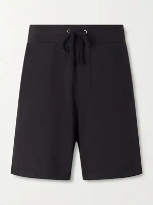 JAMES PERSE Straight-leg Cotton-jersey Drawstring Shorts - Black