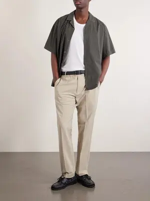 JAMES PERSE Camp-collar Cotton-blend Poplin Shirt