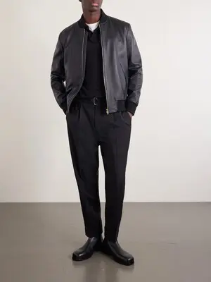JAMES PERSE Open-collar Cotton-jersey Polo Shirt - Black