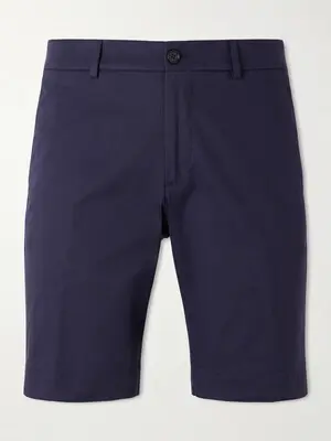 SLOWEAR Slim-fit Cotton-blend Gabardine Chino Shorts - Blue