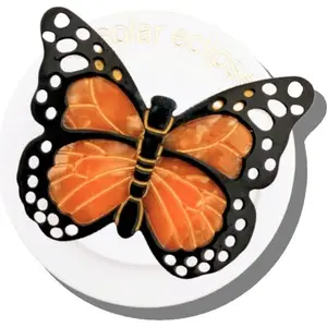 SOLAR ECLIPSE Hand Painted Monarch Butterfly Phone Grip - Orange