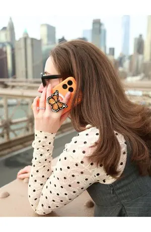 SOLAR ECLIPSE Hand Painted Monarch Butterfly Phone Grip
