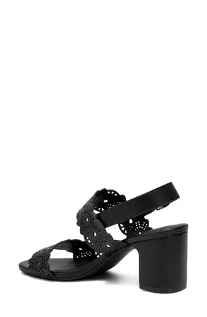 Aerosoles Glen Slingback Sandal - Black Perf Fx Nappa