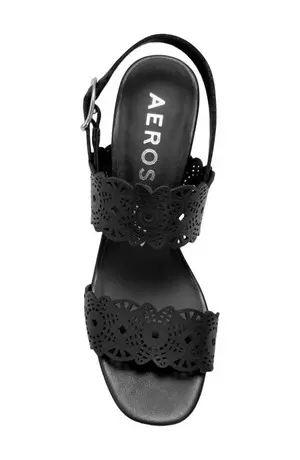 Aerosoles Glen Slingback Sandal - Black Perf Fx Nappa