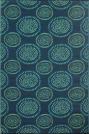 MAD MATS Molly Rug Black Aqua - 5'x8'