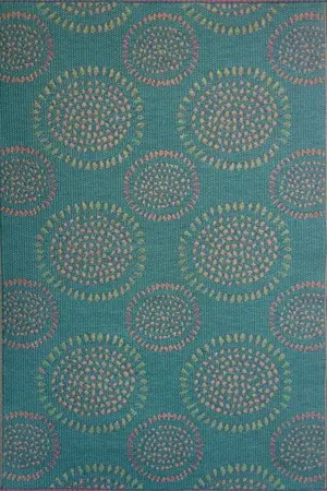 MAD MATS Molly Rug Teal Red - 2.5'x6'