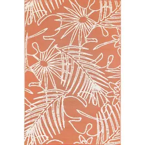 MAD MATS Palm Leaf Rug - Salmon White - 5'x8'
