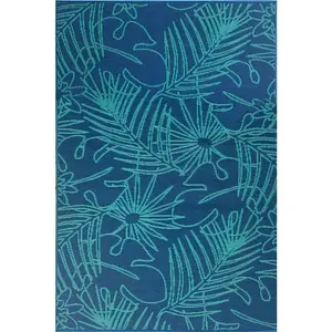 MAD MATS Palm Leaf Rug - Turquoise - 6'x9'