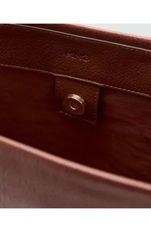 Mango Faux Shopper Bag - Leather