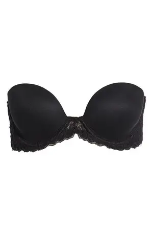 Natori Feathers Underwire Plunge Strapless Bra - Black