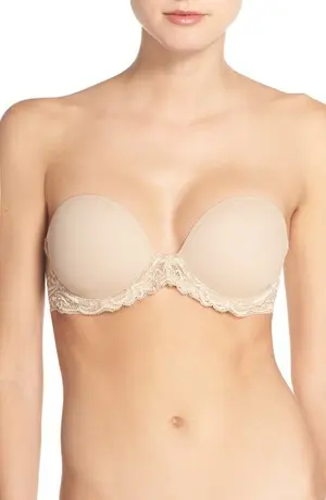 Natori Feathers Underwire Plunge Strapless Bra - Cafe