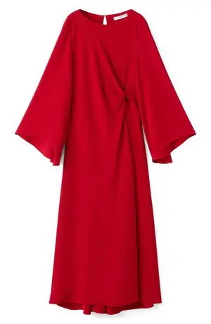 Mango Side Twist Dress - Red