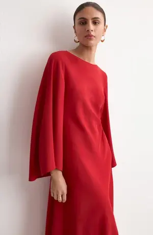 Mango Side Twist Dress - Red