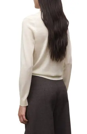 Mango Crewneck Wool Sweater - Ecru