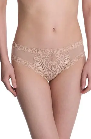 Natori Feathers Lace Hipster - Cafe