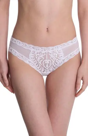 Natori Feathers Lace Hipster - White