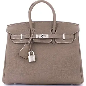 HERMES Birkin Handbag Grey Togo With Palladium Hardware 25 - Etoupe