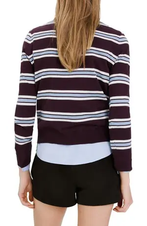 Mango Stripe Crewneck Sweater
