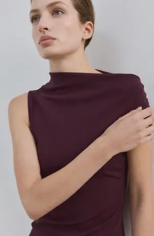 Mango Asymmetric Midi Sheath Dress