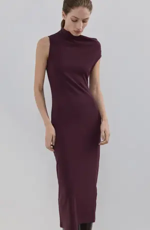 Mango Asymmetric Midi Sheath Dress