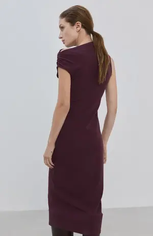Mango Asymmetric Midi Sheath Dress