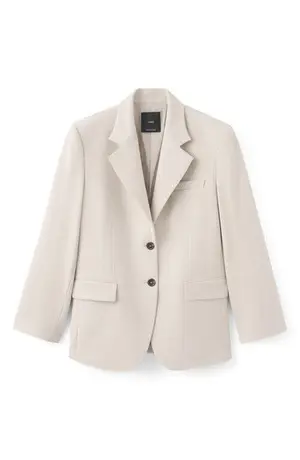 Mango Notch Collar Blazer - Ivory White