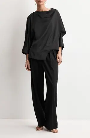 Mango Asymmetric Satin Top