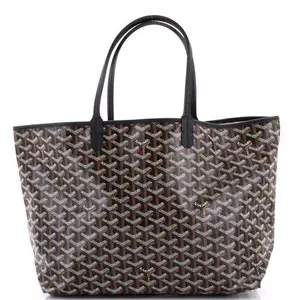 Goyard Saint Louis Tote Coated Canvas Pm - Black