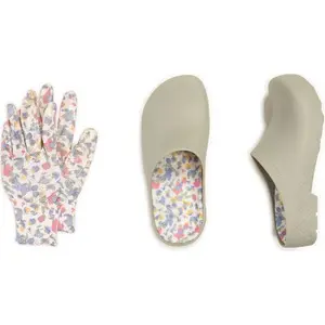 MUK LUKS Garden Clog And Glove Set - Sage Flower