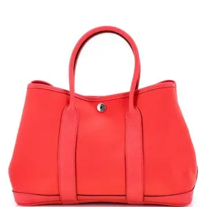 Hermès Garden Party Tote Toile And Leather 30 - Red