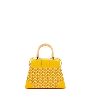 Goyard Saigon Top Handle Bag Coated Canvas With Leather Pm - Yellow