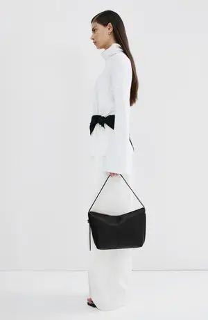 Mango Adjustable Strap Faux Leather Shoulder Bag