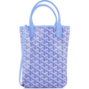 GOYARD Poitiers Tote Coated Canvas And Printed Canvas Pm - Blue