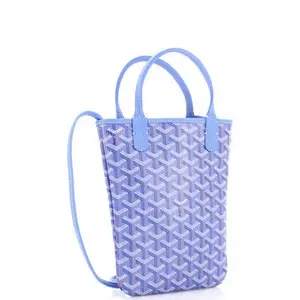 Goyard Poitiers Tote Coated Canvas And Printed Canvas Pm - Blue