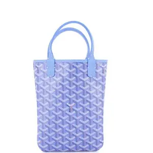 Goyard Poitiers Tote Coated Canvas And Printed Canvas Pm - Blue