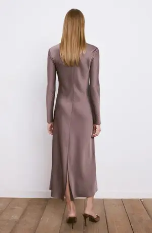 Mango Textured Satin Midi Dress