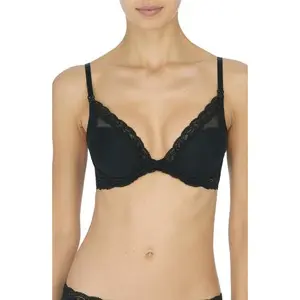 Natori Feathers Lace Plunge Nursing T-shirt Bra - Black