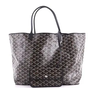 Goyard Saint Louis Gm Tote Coated Canvas - Black