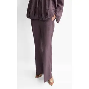 Mango Straight Leg Pants - Purple