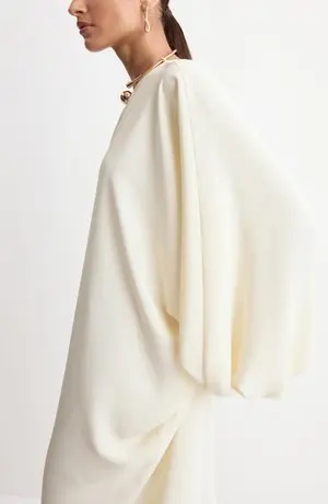 Mango One-shoulder Maxi Dress With Golden Hardware