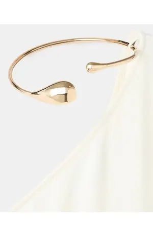 Mango One-shoulder Maxi Dress With Golden Hardware