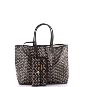 Goyard Saint Louis Pm Tote Coated Canvas - Black