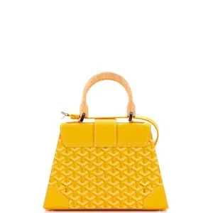 Goyard Saigon Top Handle Bag Coated Canvas With Leather Pm - Yellow