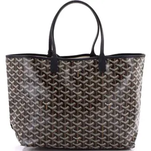 Goyard Saint Louis Tote Coated Canvas Pm - Black