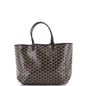 Goyard Saint Louis Tote Coated Canvas Pm - Black